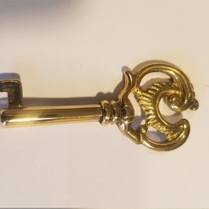 Key - Polished Cast Brass Ornate Fancy KEY for Your Vintage Pieces ...
