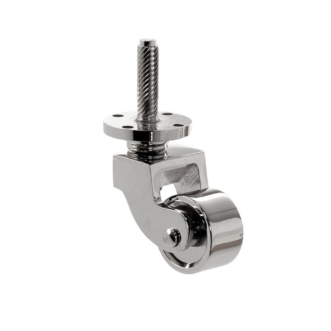 1" Furniture Caster- Cast Brass PLATFORM CASTER With Polished Nickel ...