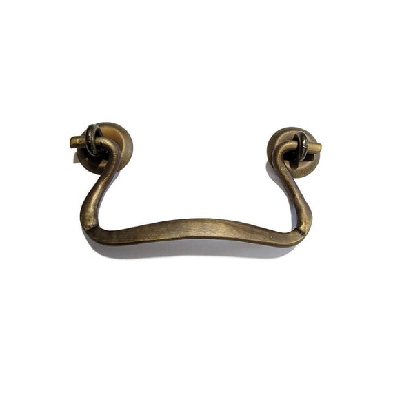 Drawer Pull Queen Anne Victorian Style Antiqued Cast Brass - Etsy