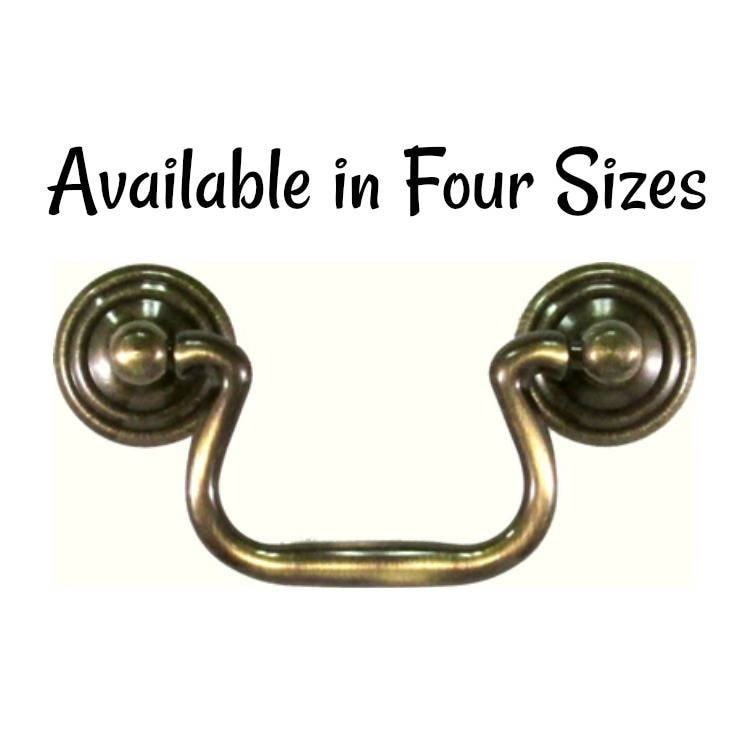 Drawer Pull - Queen Anne Style Antiqued Cast Brass Bail Pull With ...