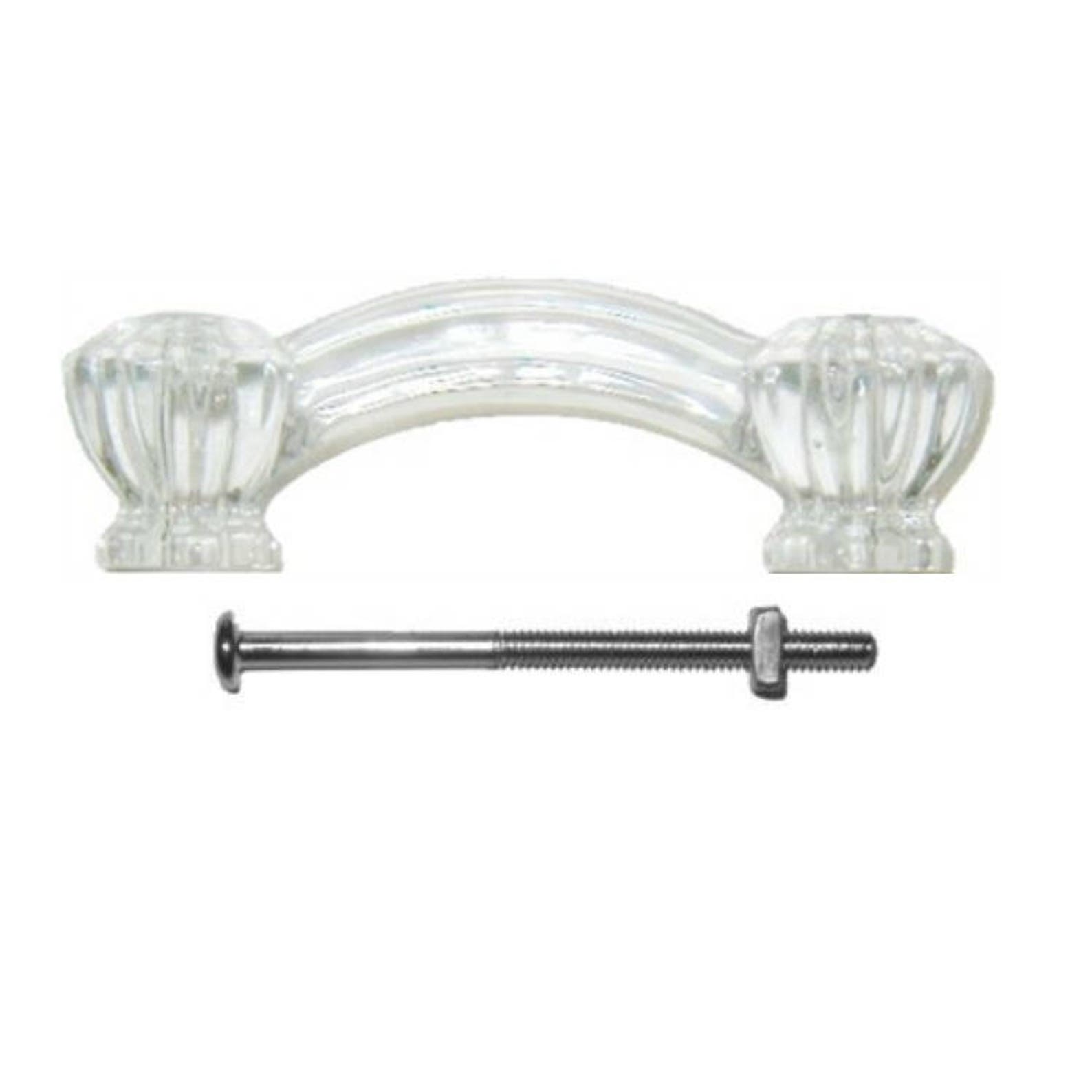 Front Mounted Glass Drawer Pull- Antique Style Fluted Glass Pull in ...