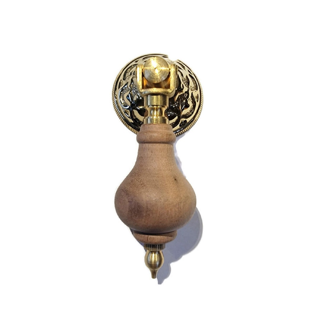 Drawer Pull - Eastlake Victorian Style Cast Brass Single Post Pull With ...