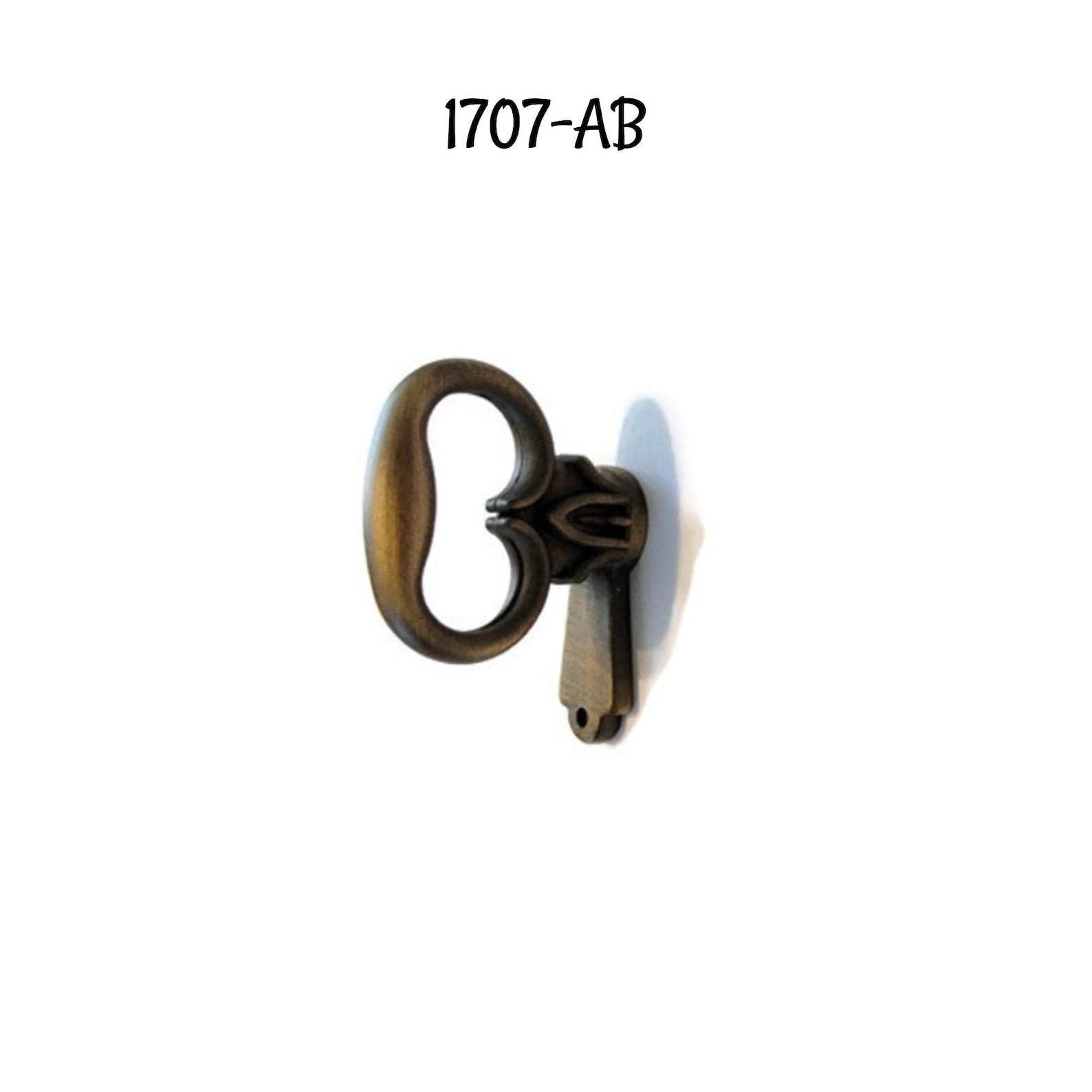 Antiqued Brass Key Pull Knob- Cast Brass Mock Key Door Pull - Etsy