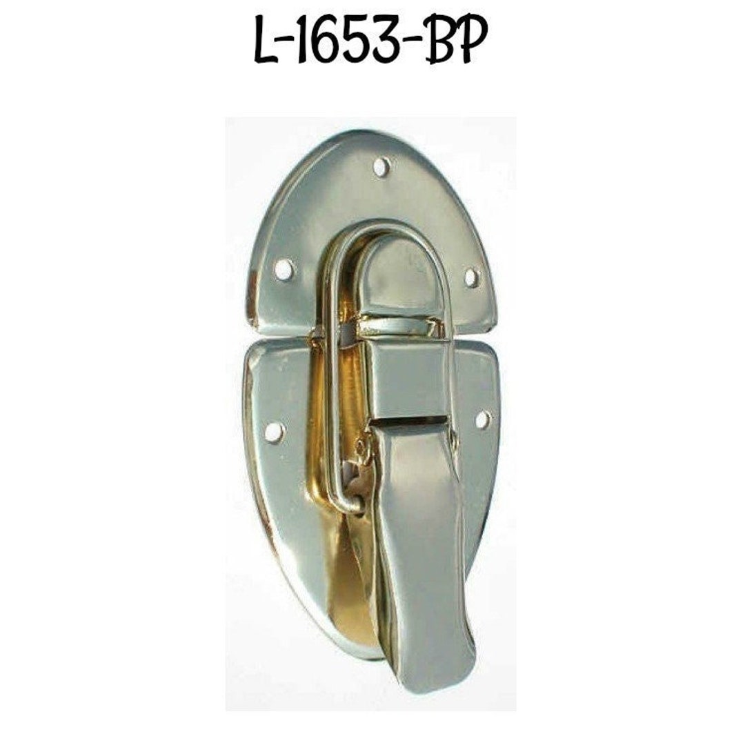 Trunk Latch -brass Plated Stamped Steel Large Flush Mount Latch ...