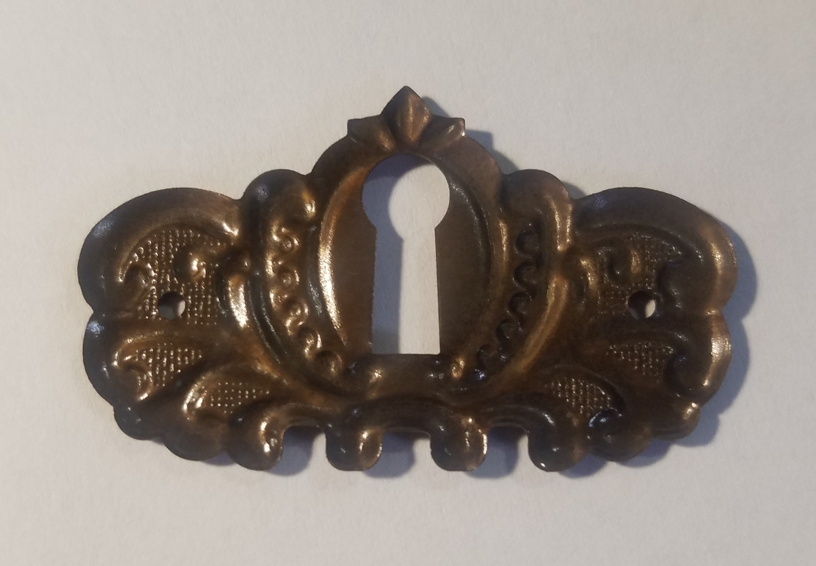 Key Hole Cover Victorian Style Stamped Antiqued Brass KEYHOLE | Etsy