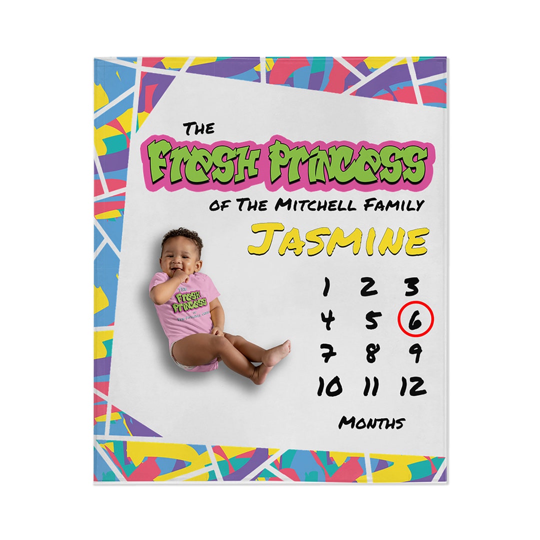 Fresh Prince, Fresh Princess, Girl Milestone Blanket, 90s Theme Baby ...