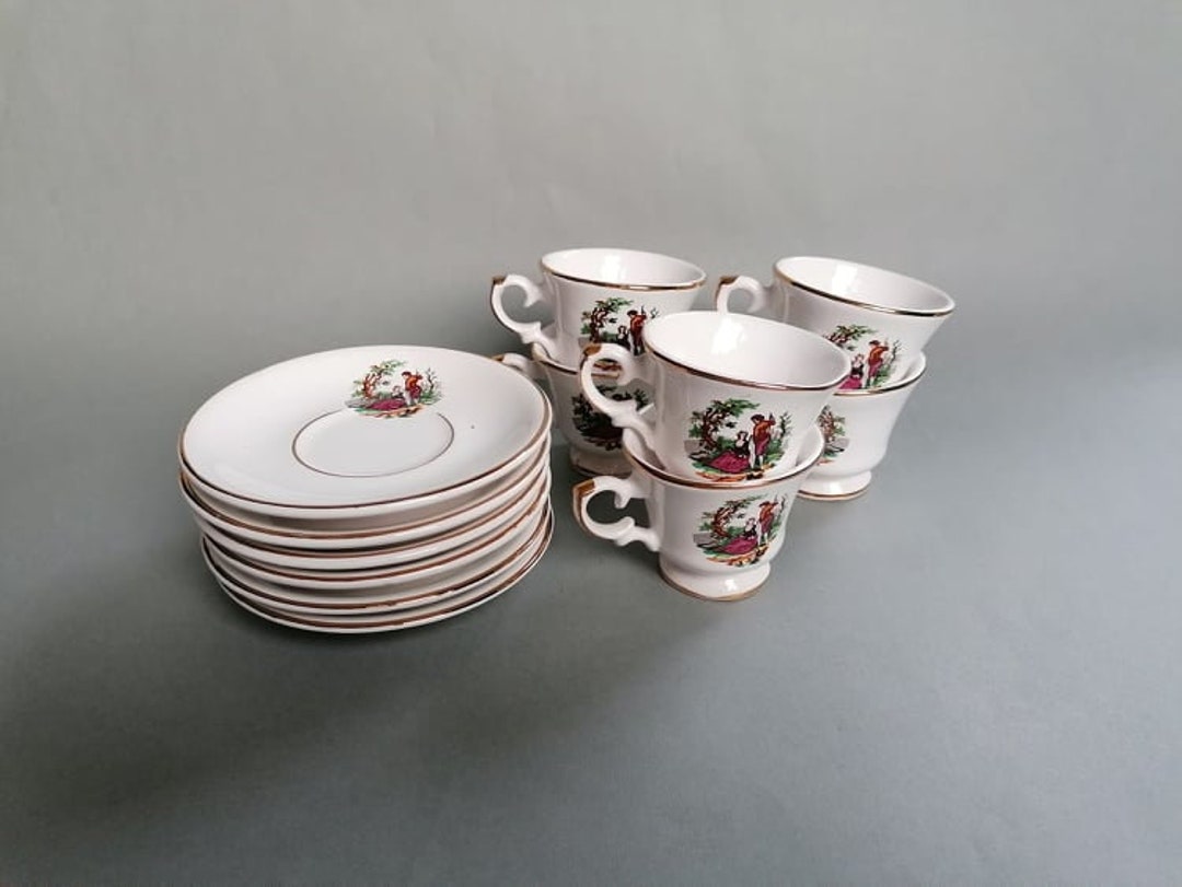 Victorian Tea Set With Couple Decor. Tea Serving Set. Rococo Porcelain ...