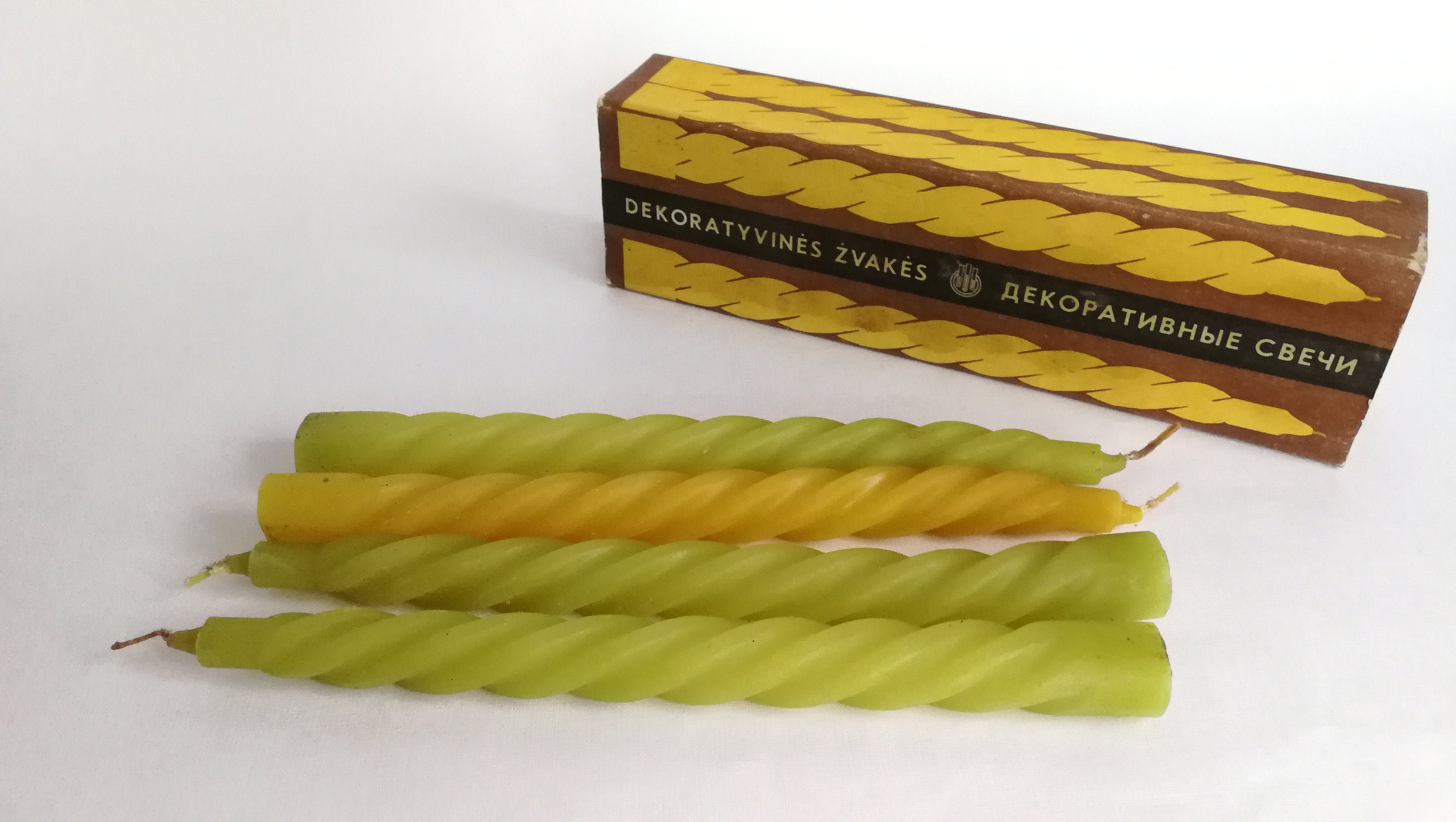 Set of 4 Soviet Candles in Original Package Retro Twisted Tapers in A ...
