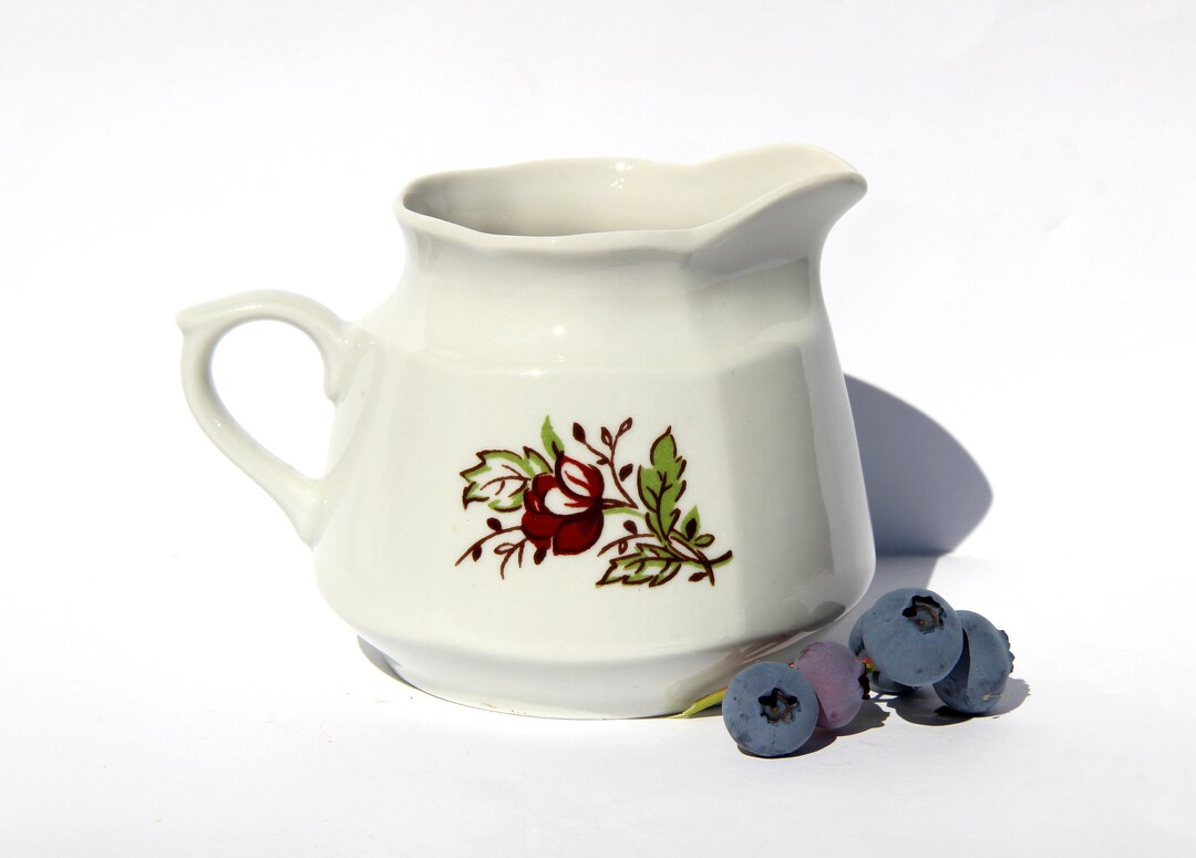 Vintage Soviet Creamer Style Floral Milk Jug Milk Pitcher Cream Pitcher ...
