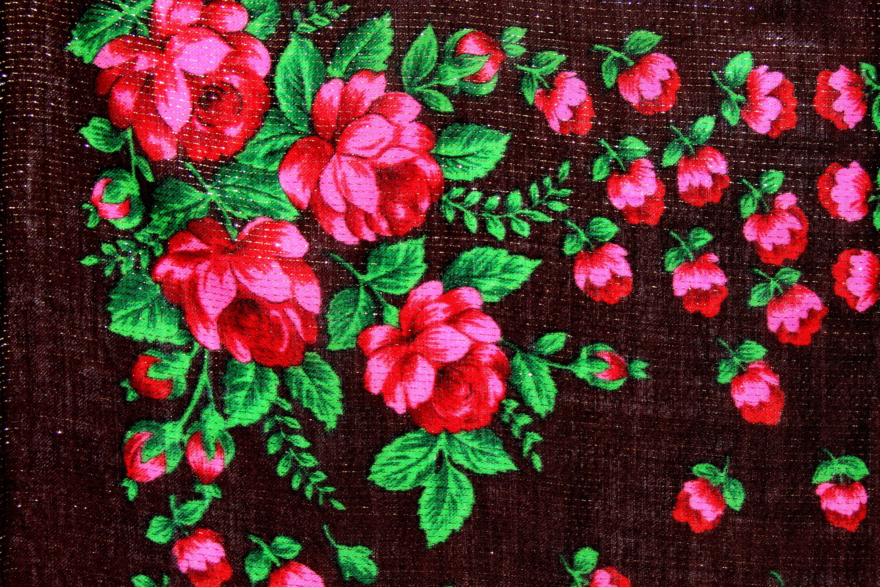 Soviet Vintage Brown Scarf With Slavic Red Floral Ornament - Etsy