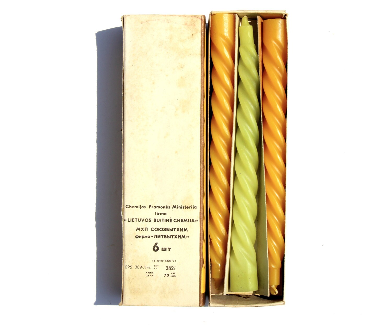 Set of 4 Soviet Candles in Original Package Retro Twisted Tapers in A ...