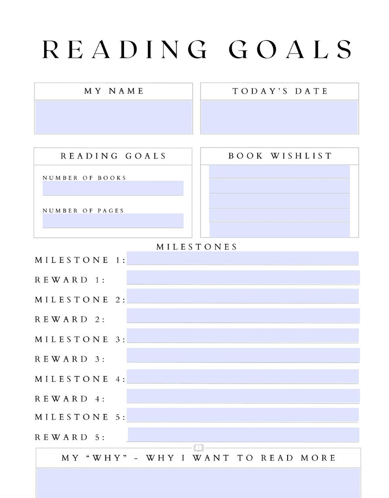 Book-it Reading Challenge Workbook | Adult Reading Journal (fillable ...