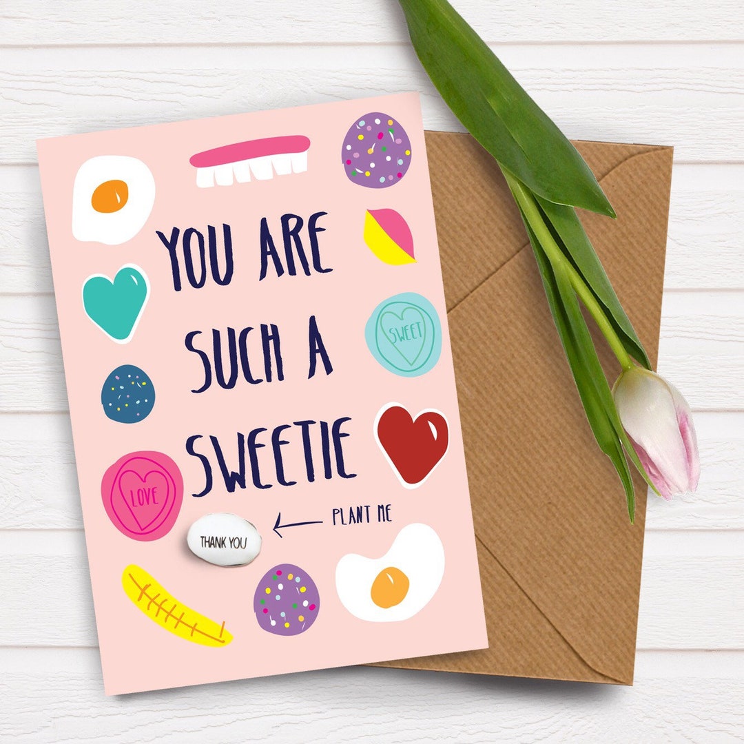 Thank You Sweetie Magic Bean Card Cute and Funny Greetings - Etsy