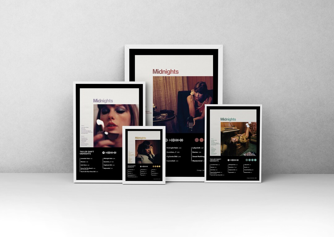 Taylor Swift Midnights Album Covers With Black Background DIGITAL - Etsy