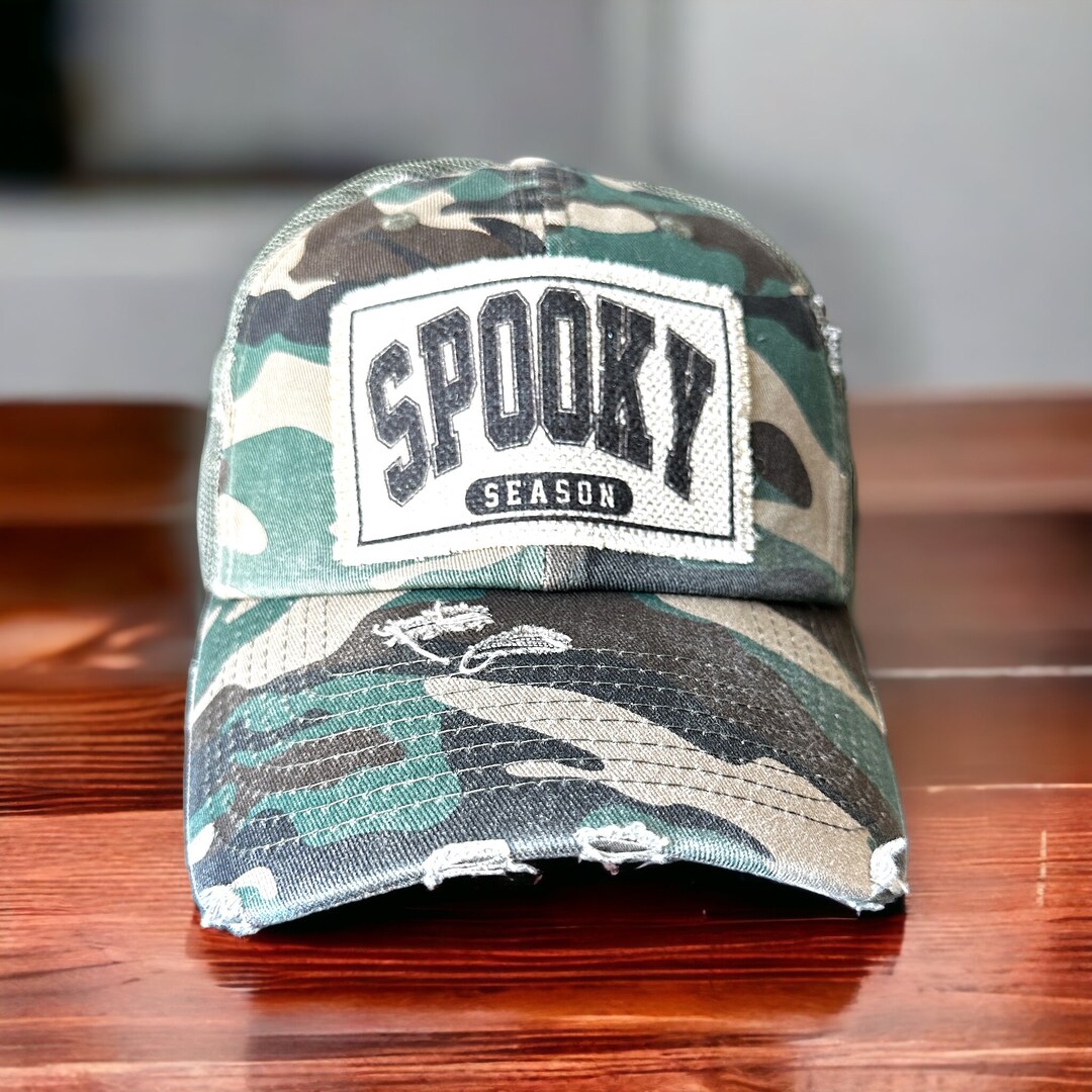 Spooky Season Halloween Patch - Mesh Trucker Hat - Choose Your Hat ...