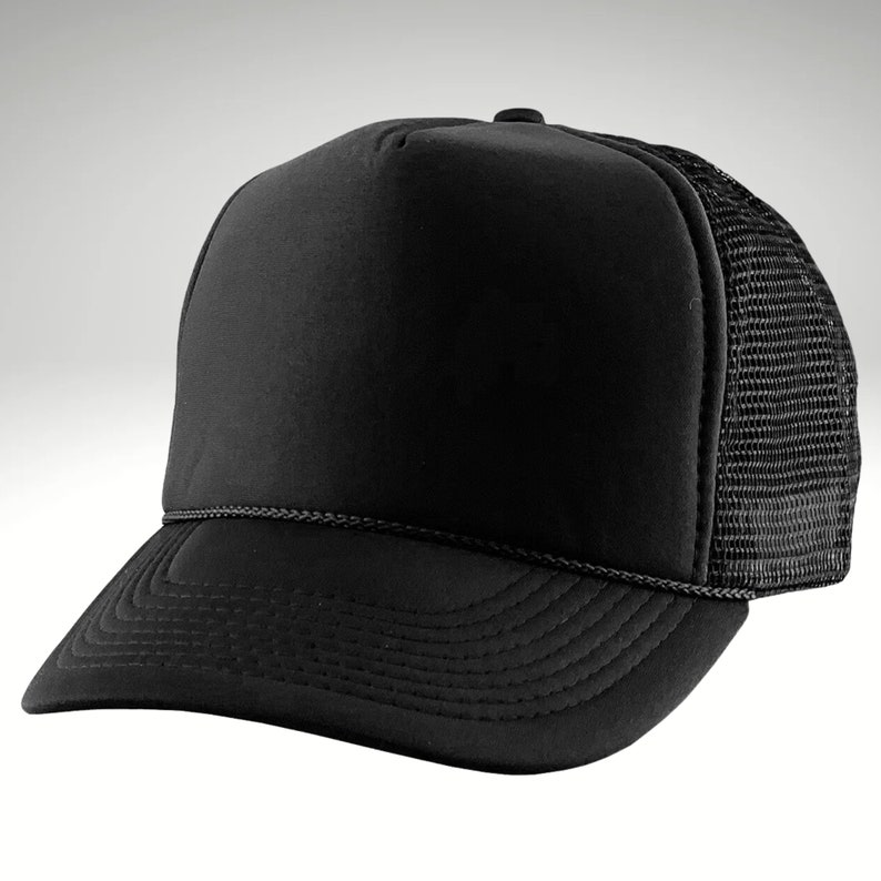 Black Trucker Hat: Take a Hike Print, High Profile Rope Cap - Etsy