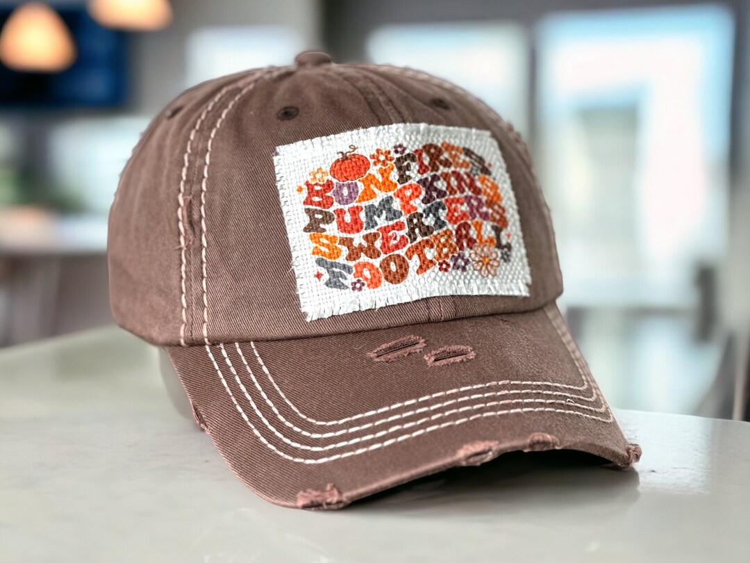 Groovy Retro Fall Patch Hat, Bonfires, Pumpkins, Sweaters, Football ...