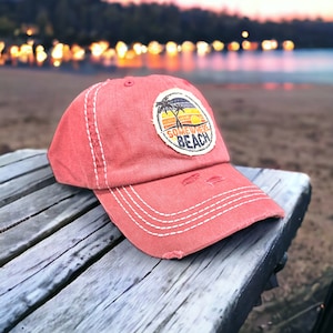 Somewhere on a Beach Patch Hat - Choose Your Hat Color - Etsy