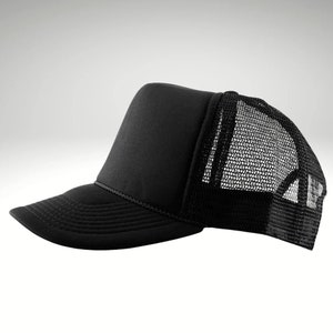 Black Trucker Hat: Take a Hike Print, High Profile Rope Cap - Etsy