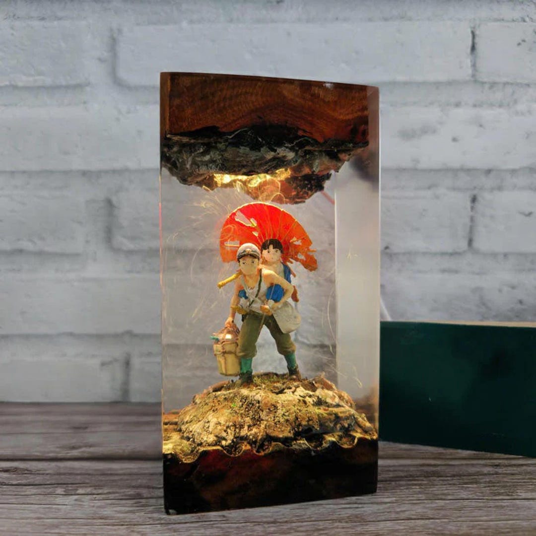 Grave of the Fireflies Resin Lamp – Ghibli Diorama Light – Handmade ...