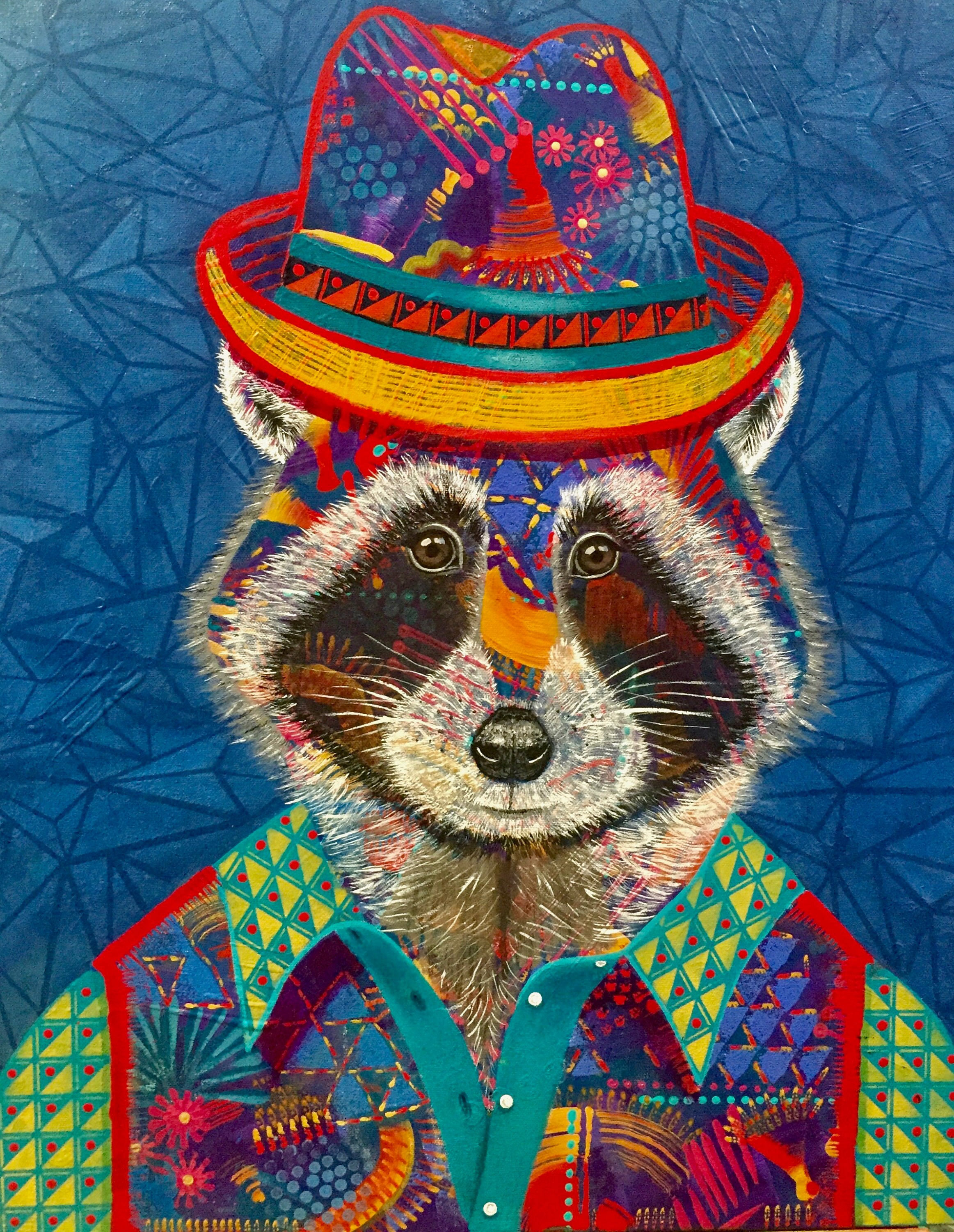 Mapache Mapache Art Raccoon Print Pablo Kramer - Etsy México