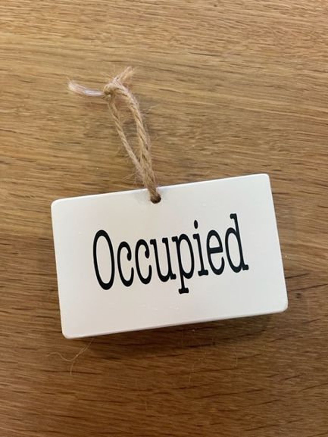 Bathroom Sign, 2 Sided Reversible Hanging Wood Sign for Bathroom Door ...