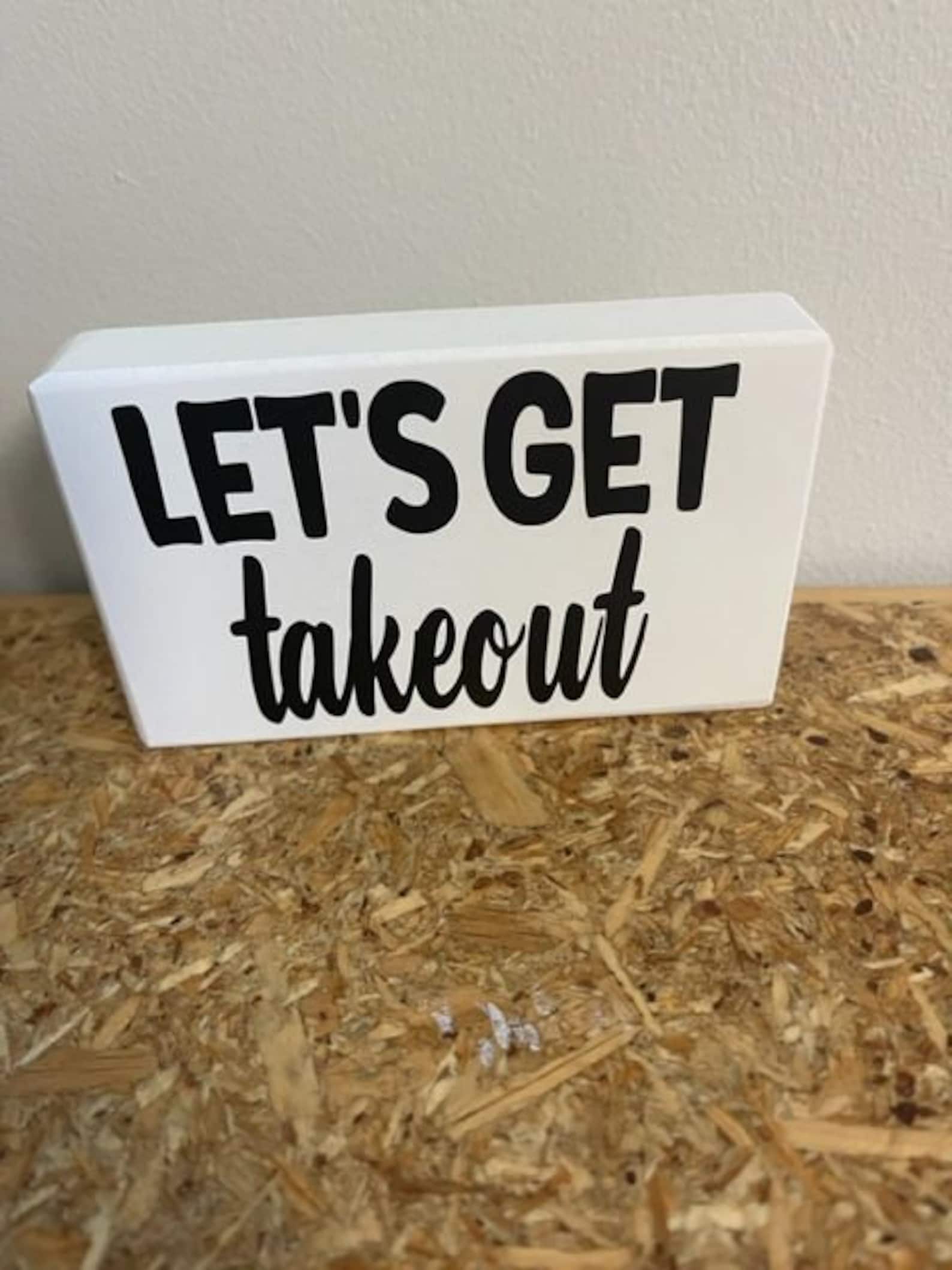Kitchen Tiered Tray Sign, Kitchen Sign, Let's Get Takeout - Etsy