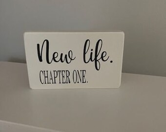 New Life Chapter One Sign New Beginnings Modern Farmhouse Boho Decor ...