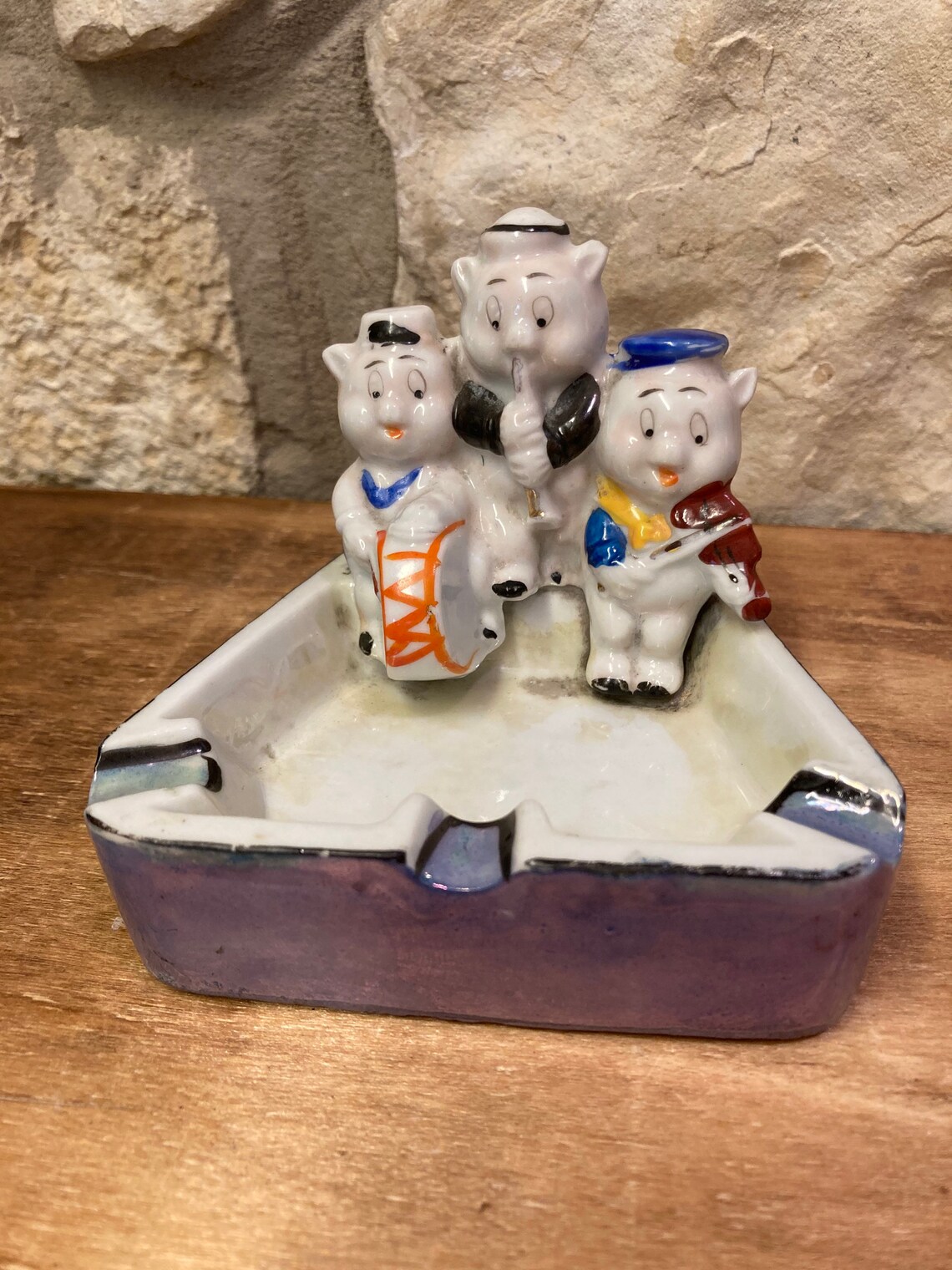 Vintage Three Little Pigs Playing Musical Instruments Ashtray - Etsy
