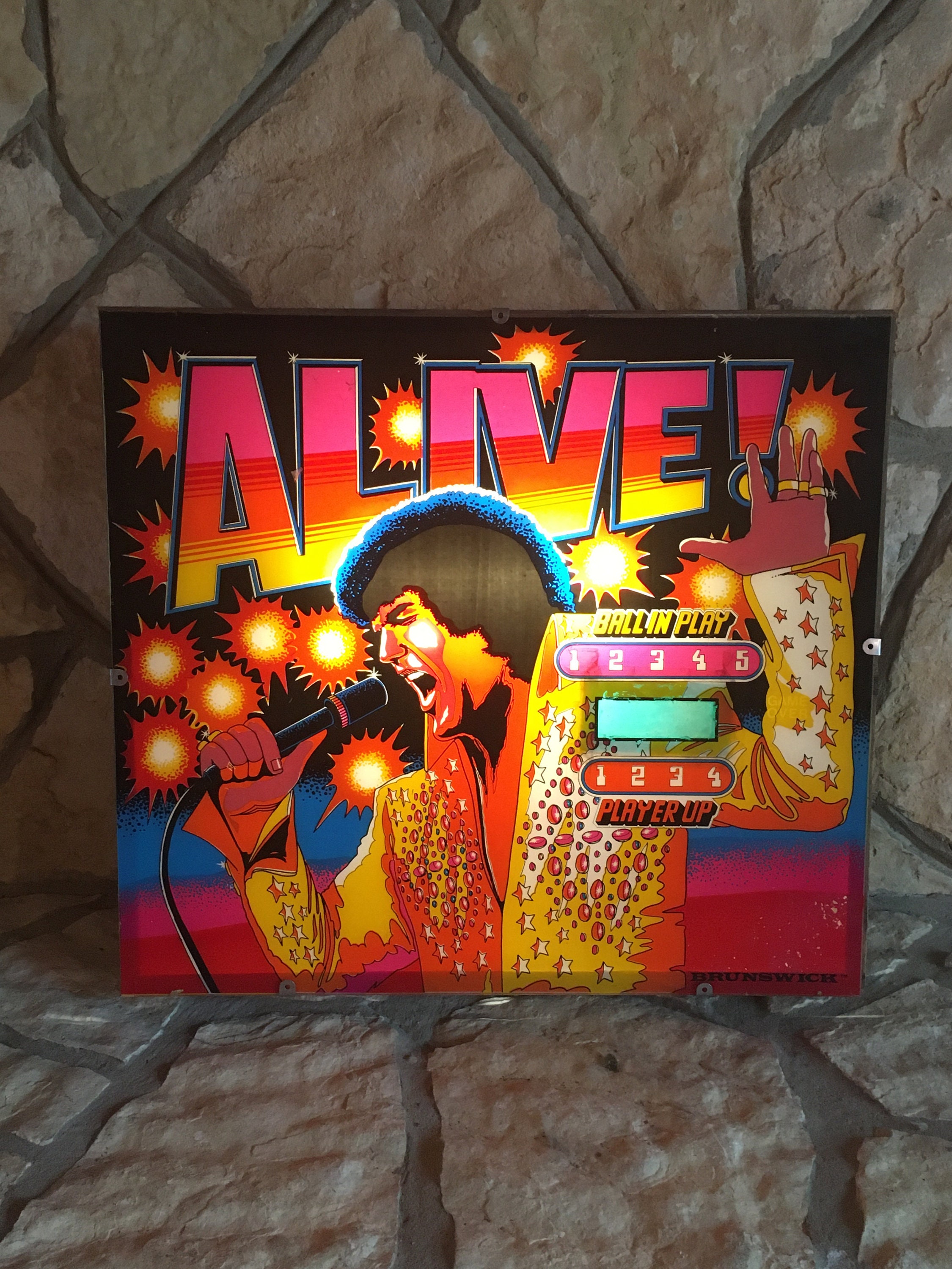 Vintage iluminado ALIVE Pinball Backglass 1978 Brunswick | Etsy