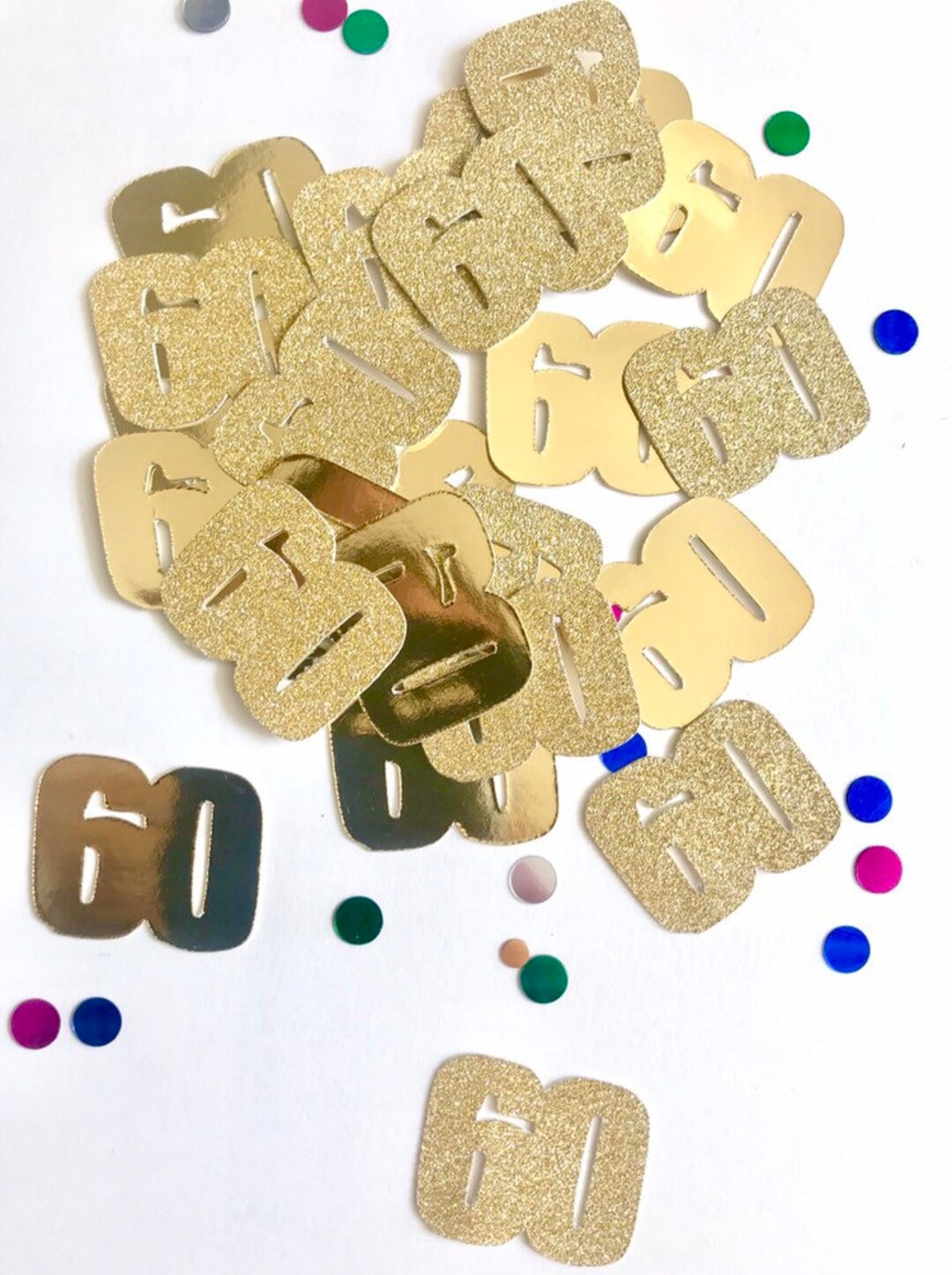 Gold Shiny 60 Age Confetti, Age 60 Confetti, 60th Party Decorations ...