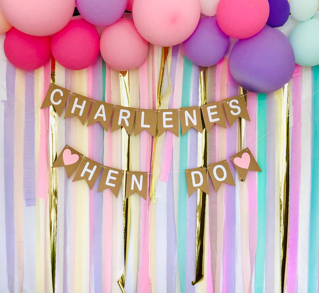 Personalised Hen Do Banner for Hen Party Bunting for Hen Do Party ...