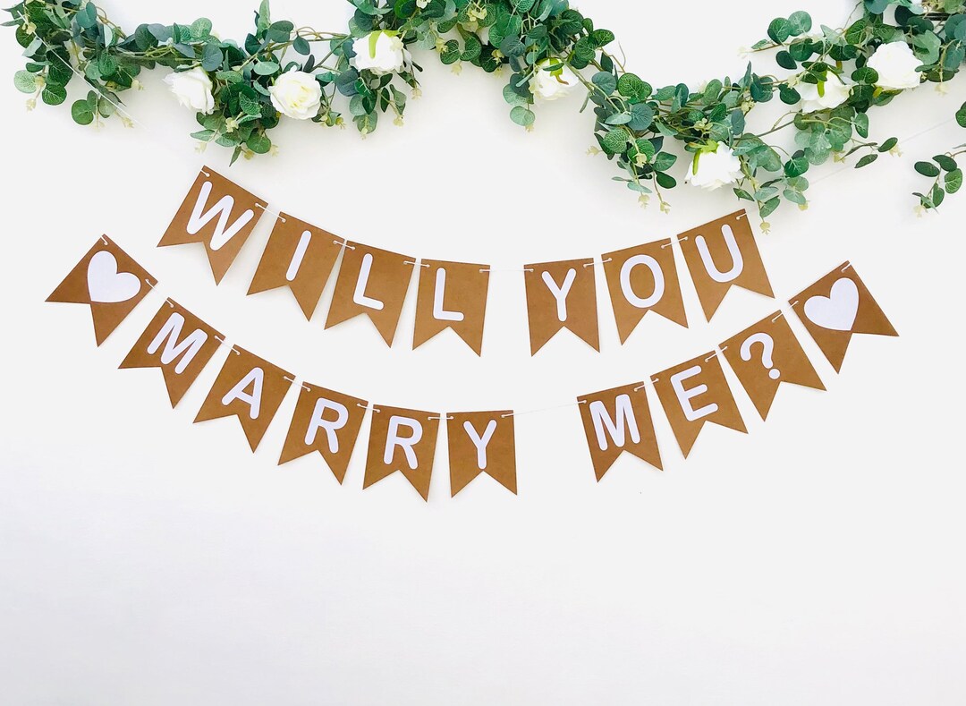 Personalised 'will You Marry Me' Kraft Card Banner Custom Proposal ...