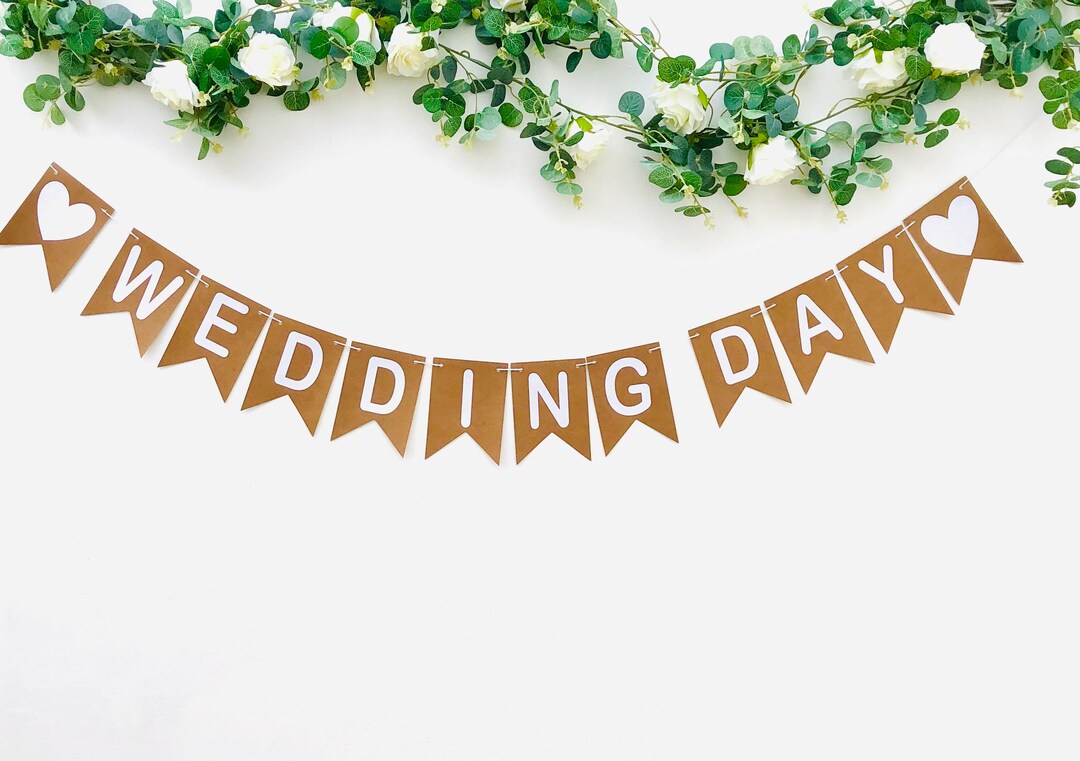 Wedding Day Kraft Bunting Banner Rustic Wedding Decor Wedding Ceremony ...