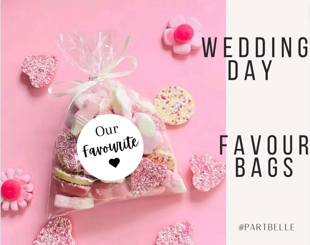 Favour Sweet Bags With Personalised Stickers, Personalised Sweet Bag ...