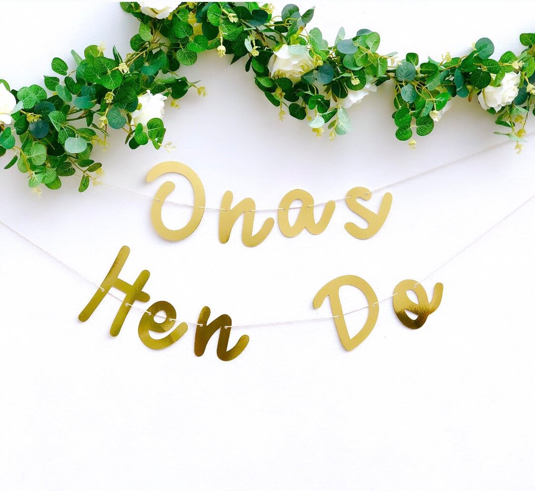 Gold Hen Do Banner Gold Hen Party Banner Personalised Gold - Etsy