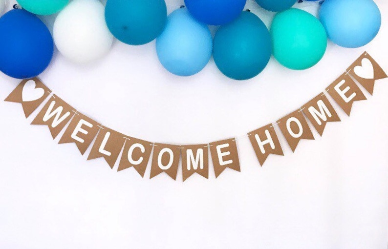 Welcome Home Baby Banner Bunting Sign Welcome Party | Etsy