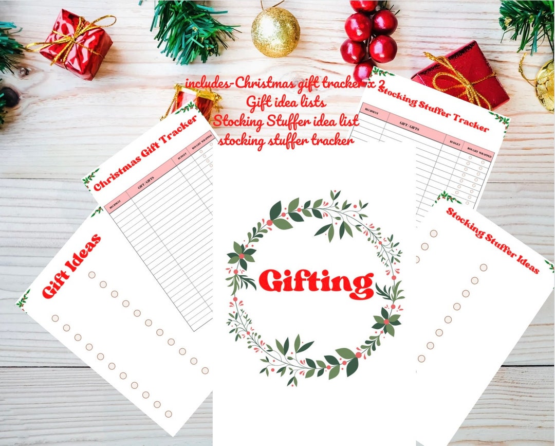 Printable Christmas Gift Tracker,printable Tracker Christmas Gift ...