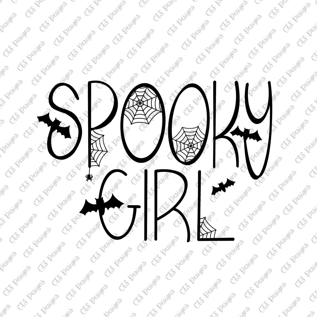 Spooky Girl PNG SVG | Handwritten Design | Spooky Shirt Design ...