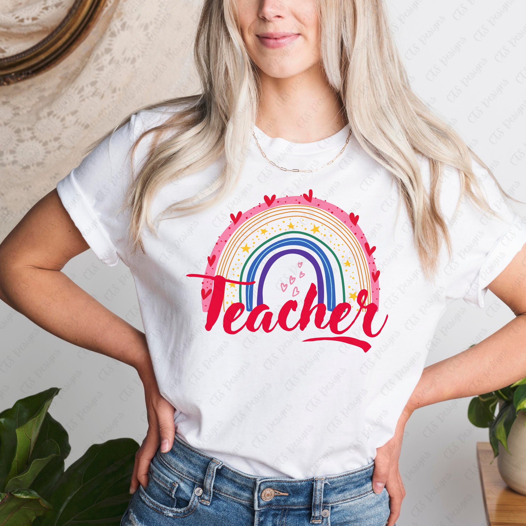 Teacher Rainbow PNG Teacher Shirt Design Design for Teacher Shirt Back ...