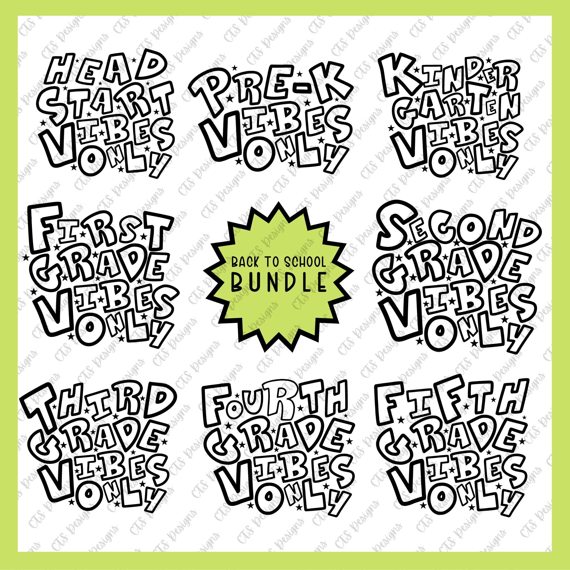 School Bundle PNG SVG School Vibes Back to School Svg Pre - Etsy