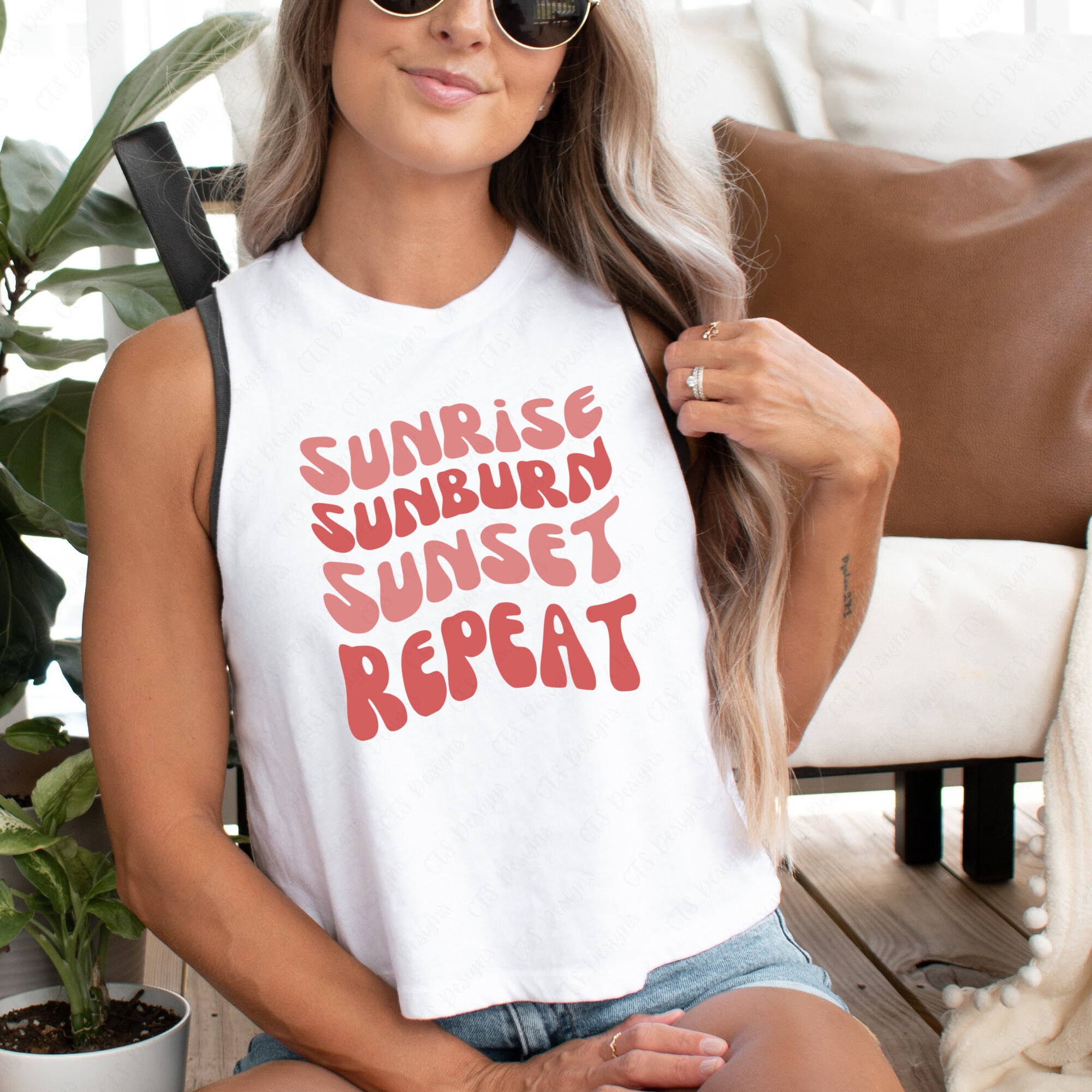 Sunrise Sunburn Sunset Repeat PNG SVG Beach PNG Beach Svg Summer Quotes ...