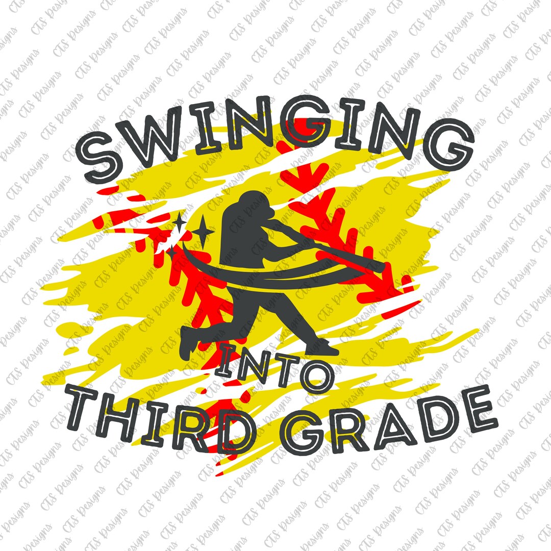 Swinging Into Third Grade PNG | Softball Back to School | Back to ...