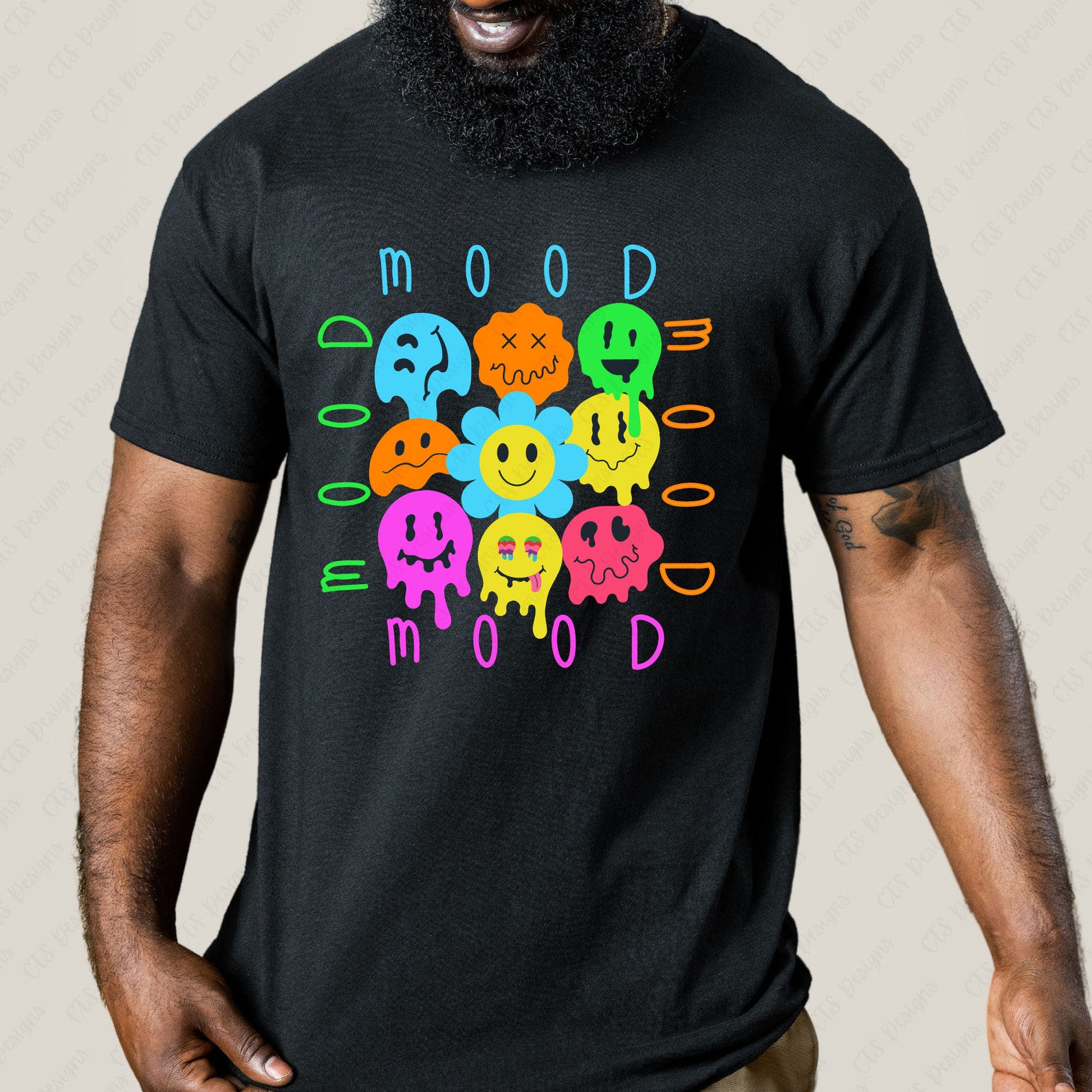 Mood Smiley PNG Smiley Face Mood Smiley Drip Smiley Neon Colors Bright ...