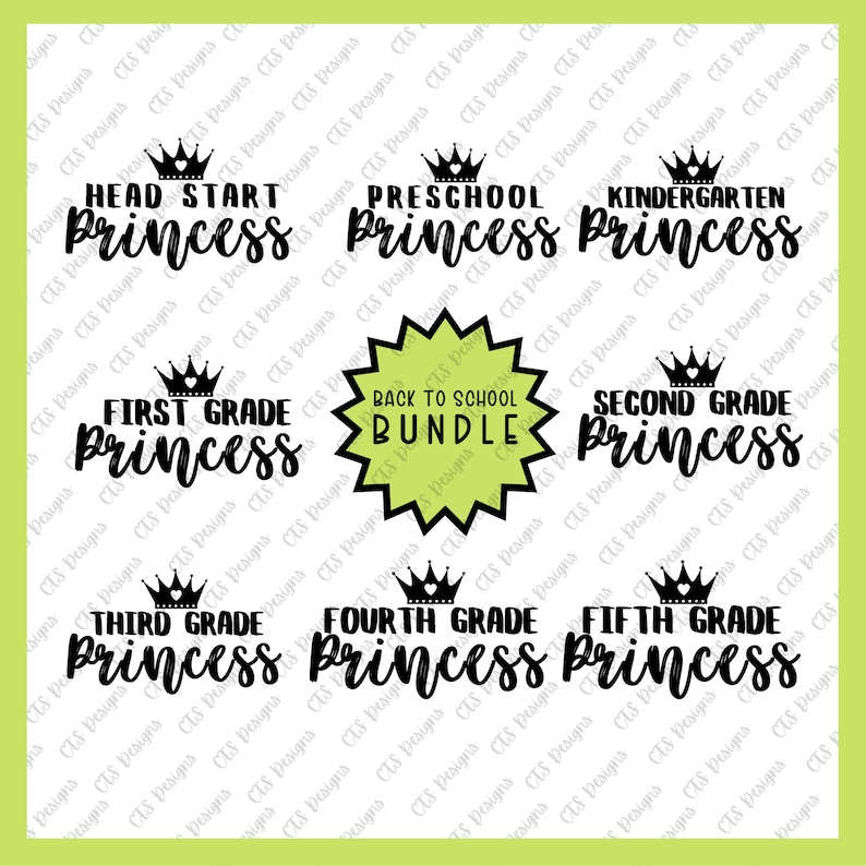 Princess School Bundle PNG SVG School Vibes Back to School - Etsy