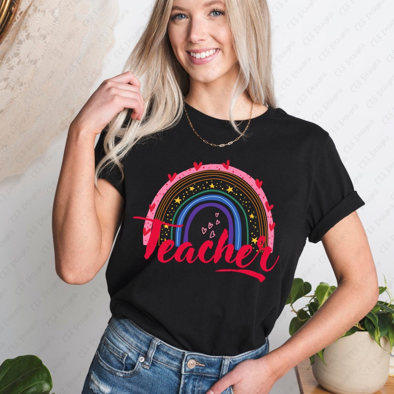 Teacher Rainbow PNG | Teacher Shirt Design | Design for Teacher Shirt ...
