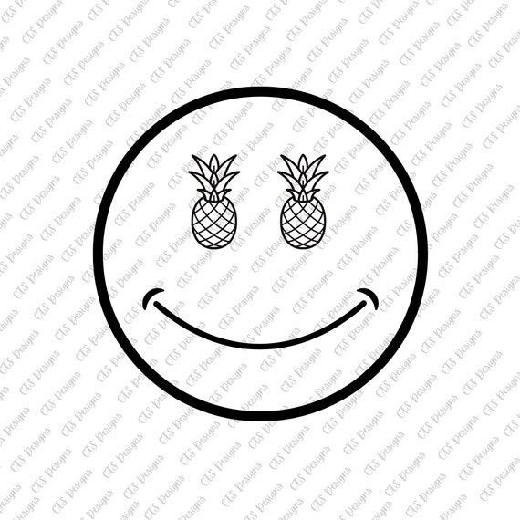Pineapple Eyes Smiley Face PNG SVG Smile Face Smile - Etsy