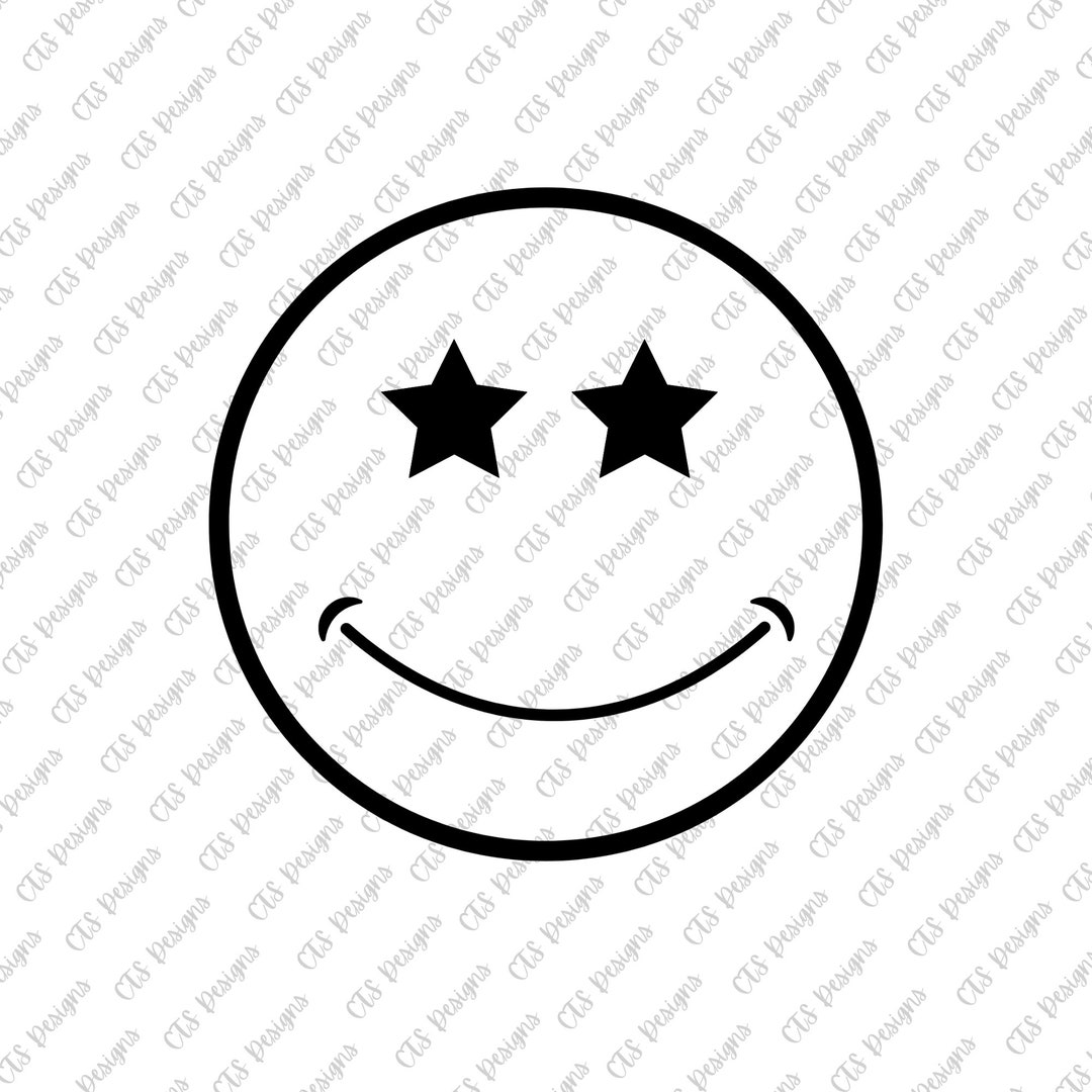 Star Smiley Face PNG SVG Star Smiley Face Star Eye Emoji Smiley Face ...