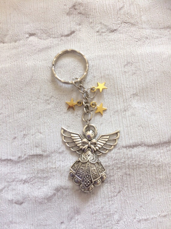 Silver Angel Keyring Angel Keychain Key Rings Memory | Etsy