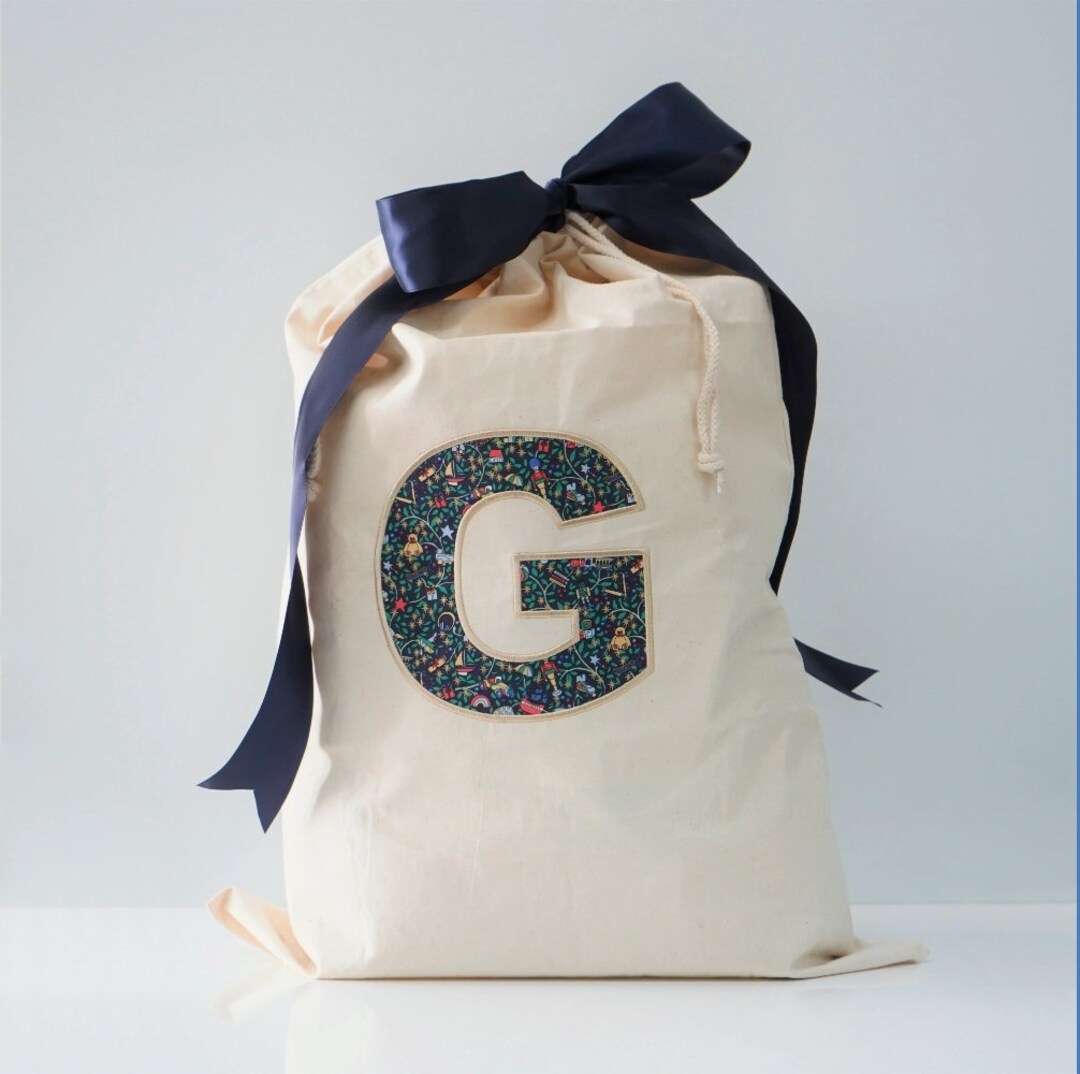 Liberty Santa Sack | Christmas Letter Sack | Embroidered Initial | Boy ...